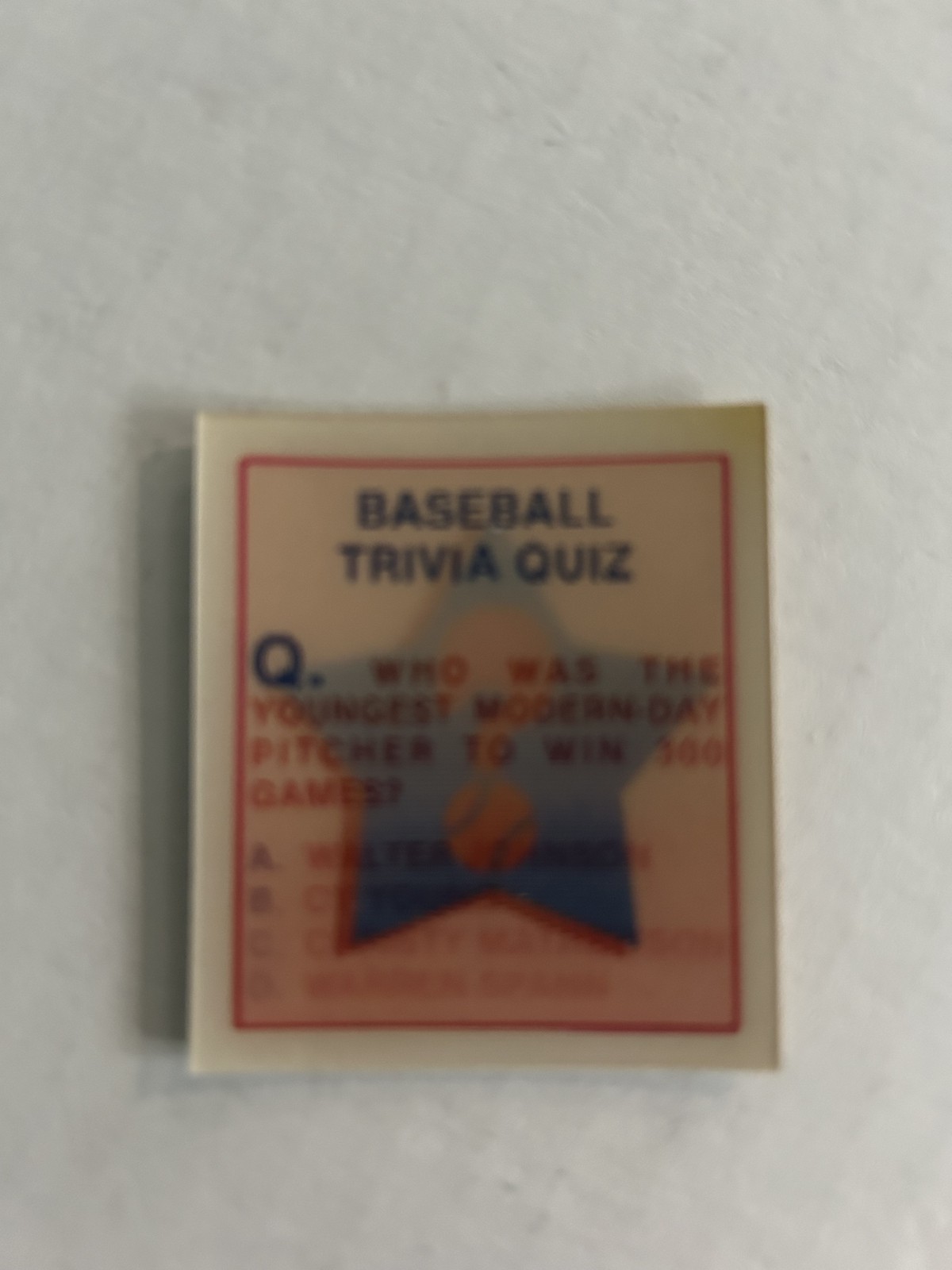 1986 Sportflics #109 Baseball Trivia Quiz Trivia Cards | eBay