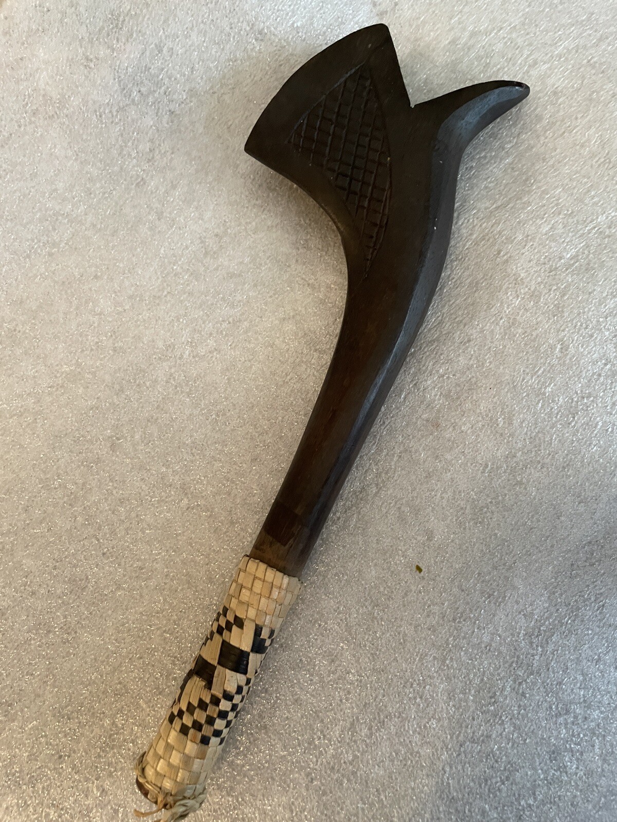 Fijian Cali War Club Hand Carved Wood Fiji Tebetebe Weapon Sali Battle ...