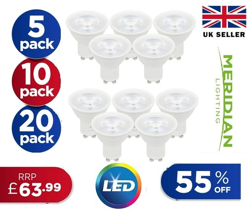 MERIDIAN 3.5W LED GU10 BULB SPOT LIGHT DOWN LIGHT LAMP WARM WH COOL ...