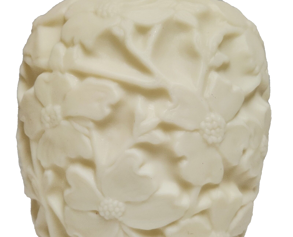 Phoenix Consolidated Glass Cream Color Wild Rose Pattern Vase Matte ...