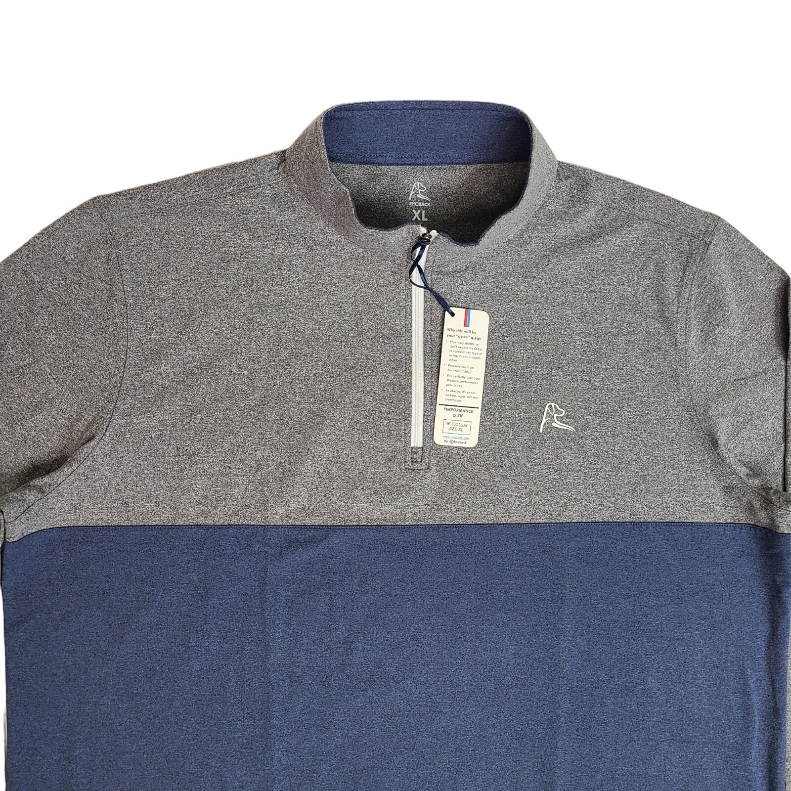 Rhoback Mens XL 2XL 3XL The Fog Delay Performance Quarter Zip Pullover ...