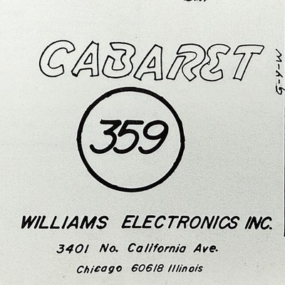 Williams Cabaret Pinball Machine Game Manual Schematics ORIGINAL | eBay