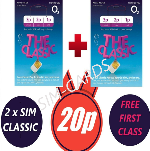 O2 Sim Card New Sealed Classic Only 20p Pay As You Go 02 GREAT PRICE ...