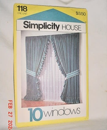SIMPLICITY HOUSE 10 WINDOWS 118 SEW PATTERNS CURTAINS SHADES VALANCE ...