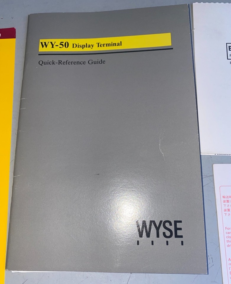 WYSE WY-50 Display Terminal Computer Quick Reference Guide Manual | eBay