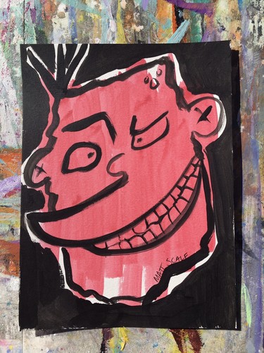 Matt Scalf Ed Edd Eddy Portrait Face Abstract ORIGINAL PAINTING 90s ...