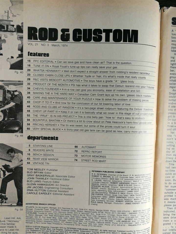 Rod & Custom Magazine March 1974 - 1923 Hennway - Dee Wescott Repro ...