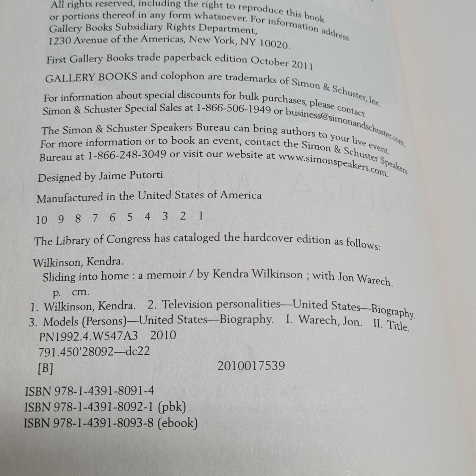 Sliding Into Home Kendra Wilkinson Memoir With Jon Warech 2011 ...