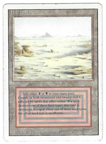 Badlands Red/Black Dual Land, Revised, LP, Magic the Gathering, MTG ...