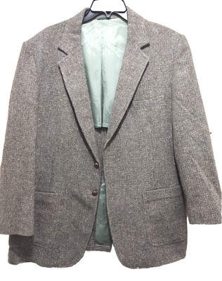 Men's Wool Blazer Coat Jacket Suede Patches SZ 46R Adam Meldrum | eBay