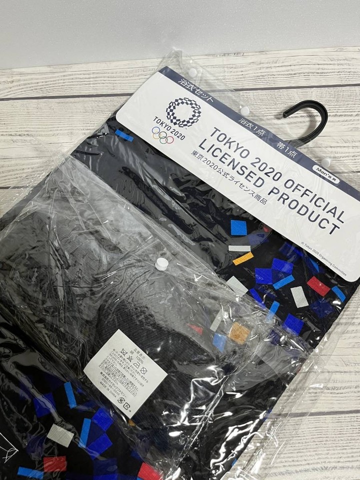 Tokyo Olympics 2020 Men'S Yukata Set Checkered Pattern L Size Dark Navy ...