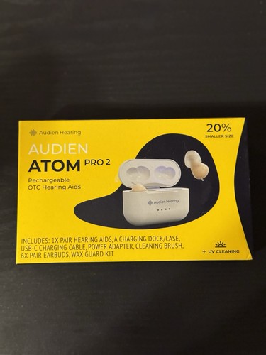 Audien Hearing Aid Atom Pro 2 Wireless Rechargeable OTC New Open Box | eBay