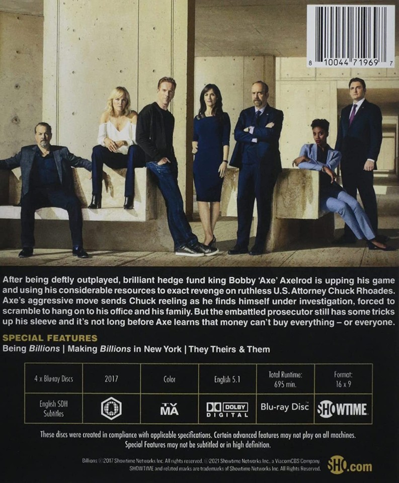 Billions Season 2 (Blu-ray) Condola Rashad David Costabile Maggie Siff ...