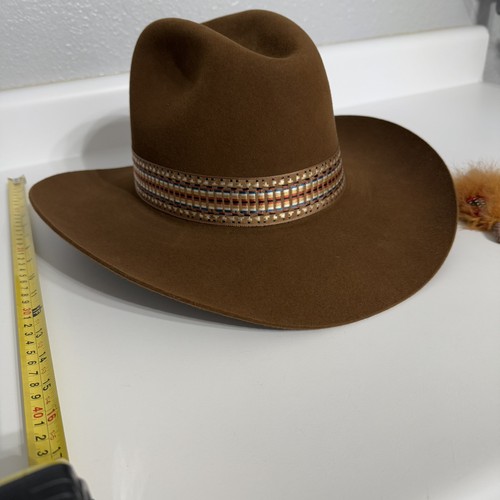 VTG NIB Larry Mahan Collection Cowboy Hat M452 War Paint Chestnut Brown ...