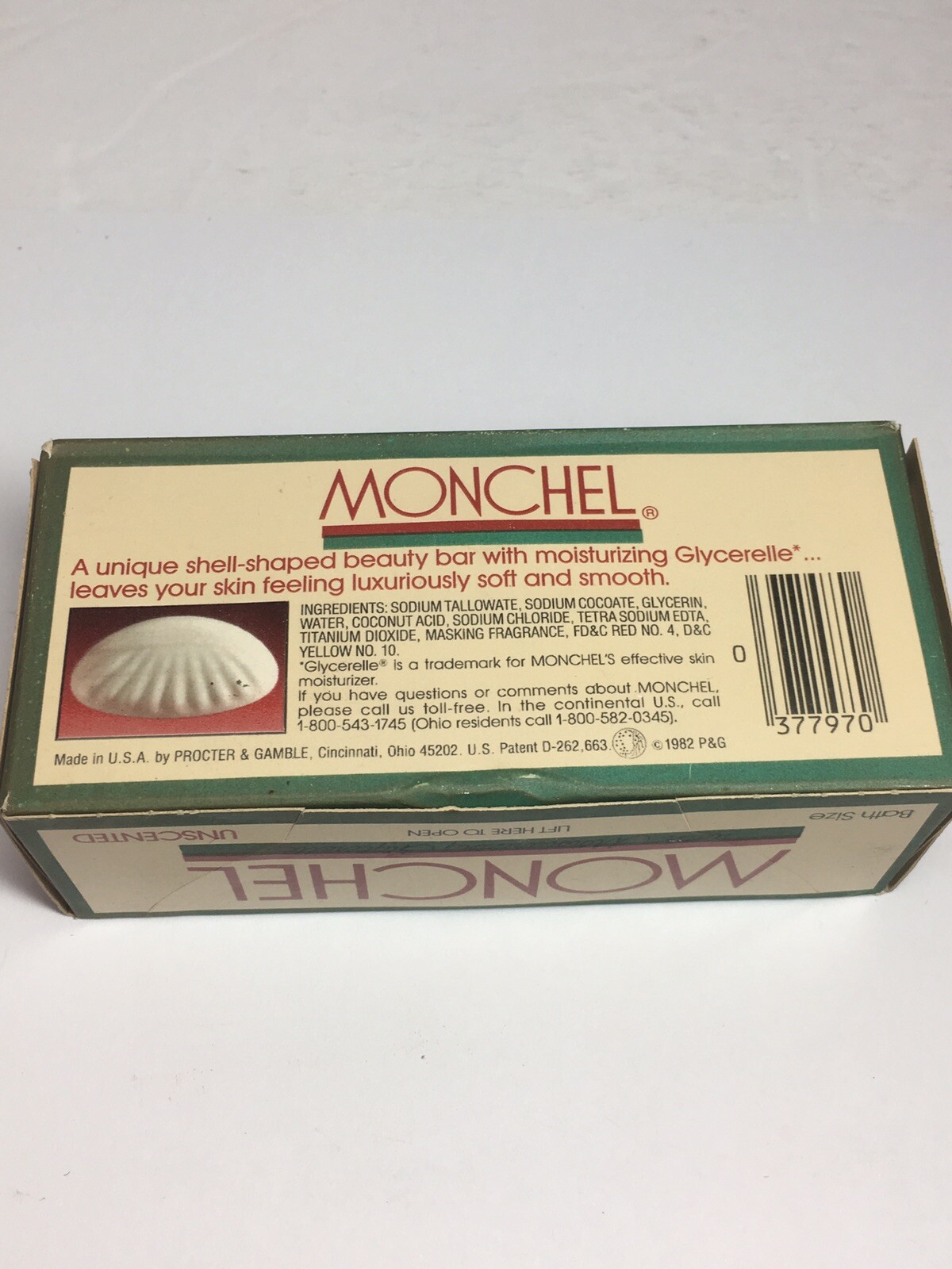 Vintage 1982 MONCHEL Face Body Bar Soap 4.75 oz White Unscented ...