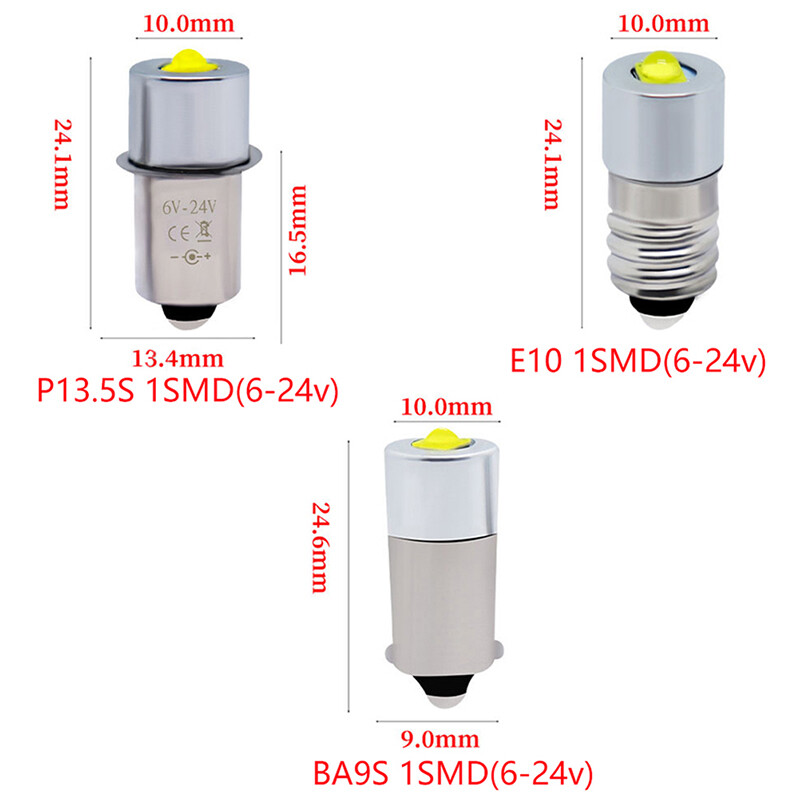P13.5S E10 BA9S High Power LED Flashlight Bulbs 1SMD Lamp Torches ...