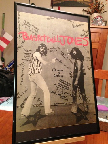 BIG 11x17 FRAMED CHEECH & CHONG "BASKETBALL JONES" 1973 45 SINGLE LP ...