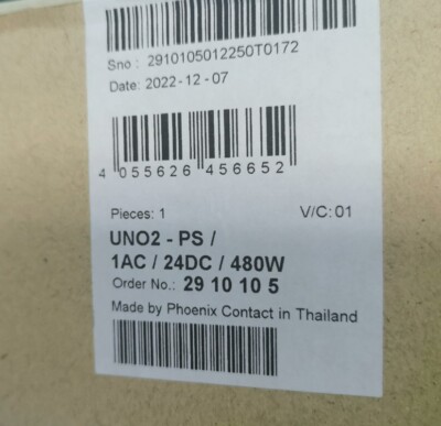 1pcs New 2910105 PHOENIX CONTACT Power Supply UNO2-PS/1AC/24DC/480W | eBay