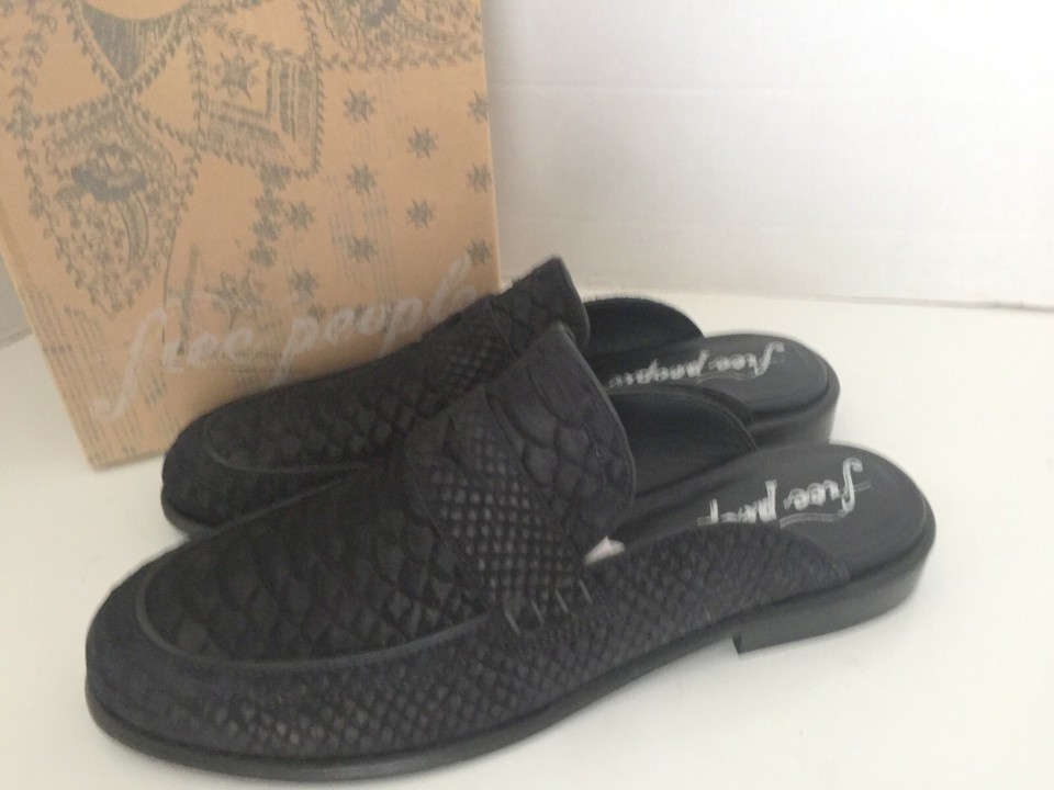 Free People Rowan Penny Loafer Mule Suede Black 40 (9-9.5) | eBay