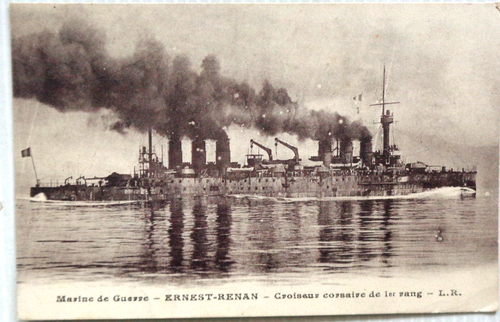 CPA Marine Boat Ernest Renan Cruiser Capri 1er Rank Marine of War 1917 ...