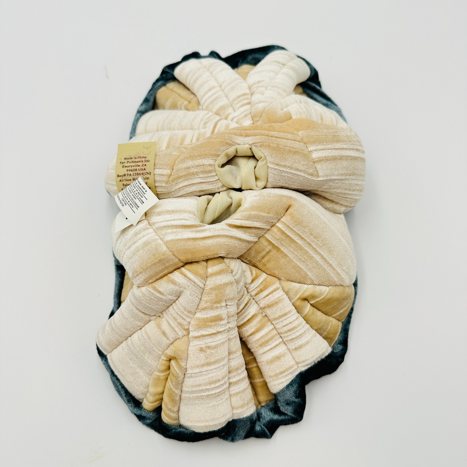 Folkmanis Giant Clam Hand Puppet Plush Gray Tan Moveable Shell & Eyes ...