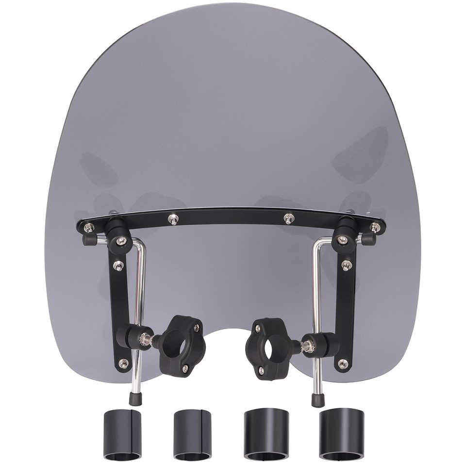 19"x17" Smoke Windshield Windscreen For Harley Dyna Honda Suzuki Yamaha ...