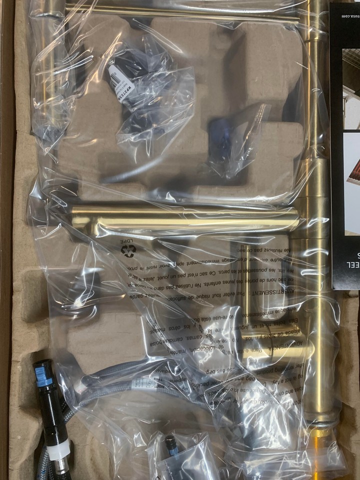 Kraus Artec Pro Brushed Brass Single Handle Pull-down Kitchen Faucet W ...