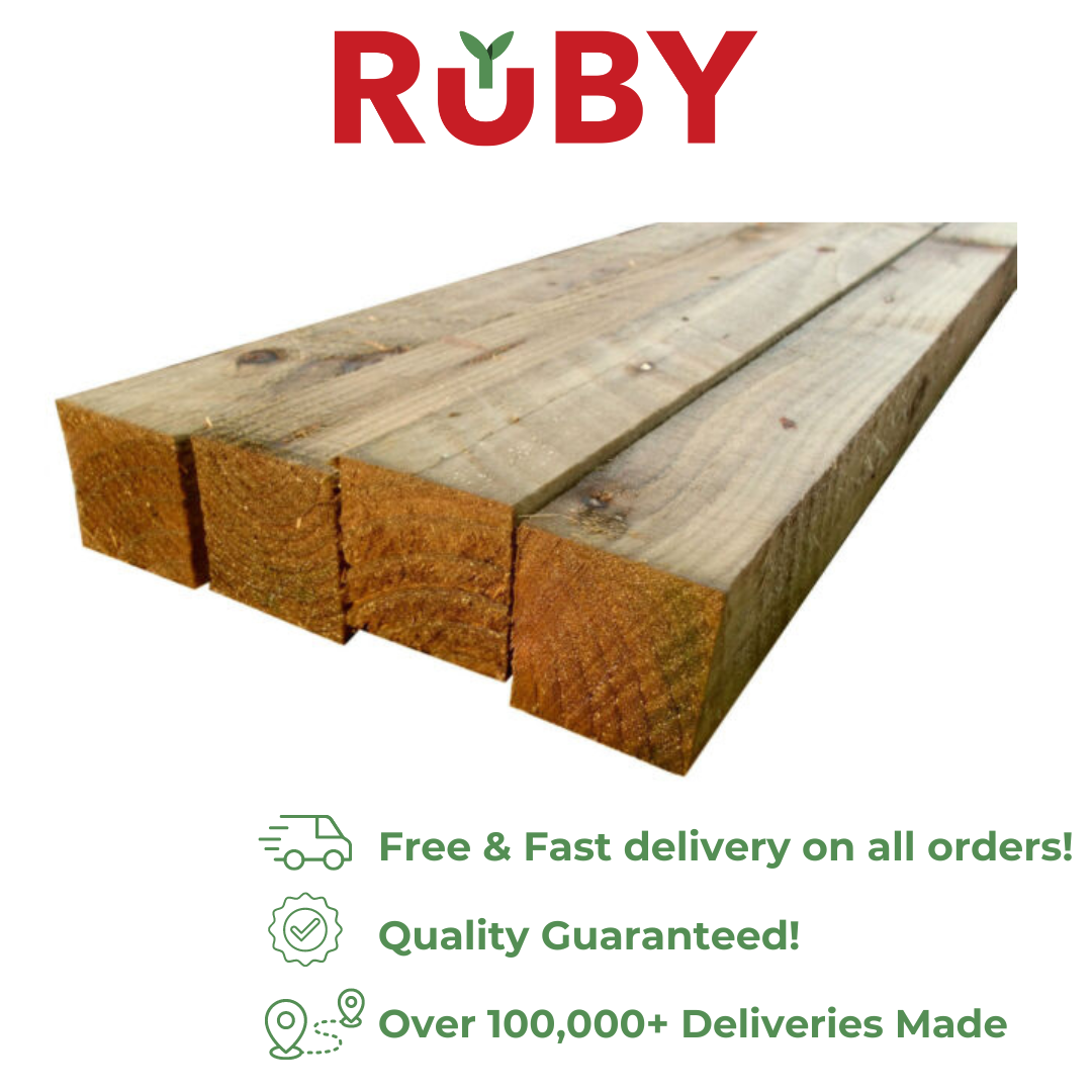 Premium Treated Timber Fence Rail Battens Spruce/Larch Softwood Fencing ...