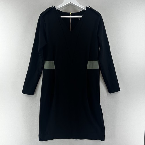 M & S Limited Collection Dress Womens 16 Black Long Sleeve Stretch Zip ...