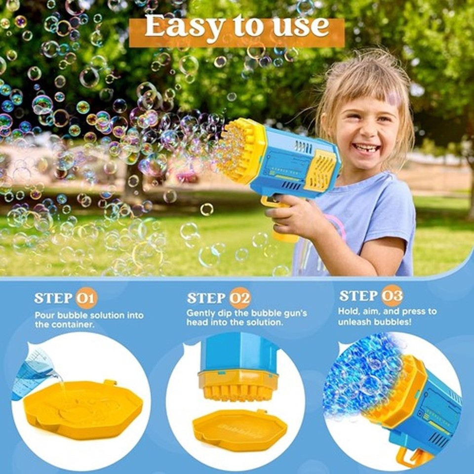 40 Hole Bazooka Bubble Gun Rocket Launcher Bubble Machine Kid Toys ...