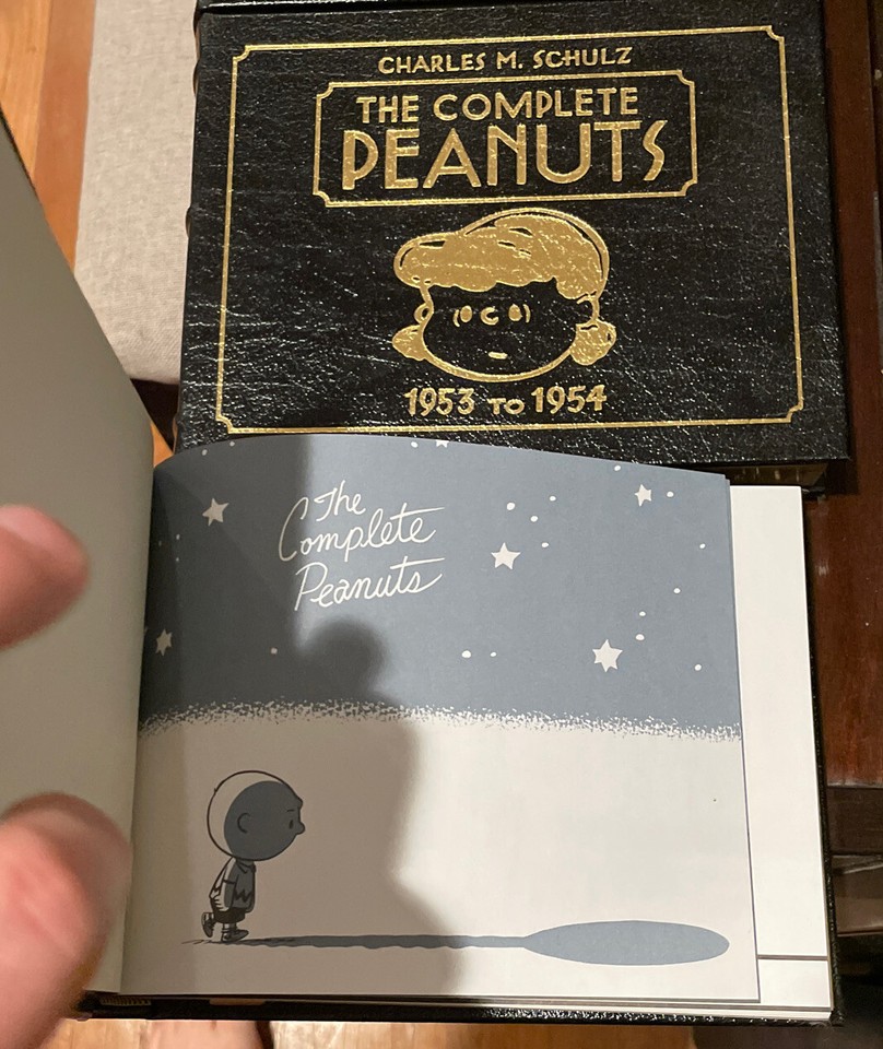 The Complete Peanuts Books Set- Collectors Edition Leather Gold Charles ...
