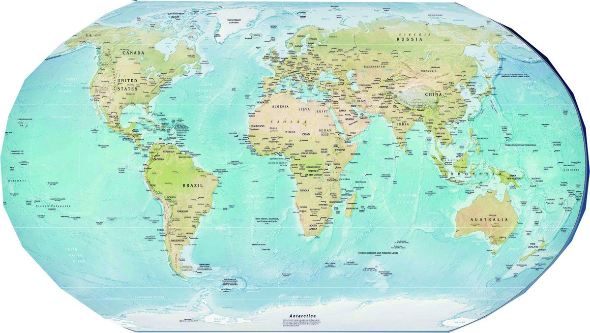 Large Detailed World Map 2,244 Map Of The World With Labels Stock