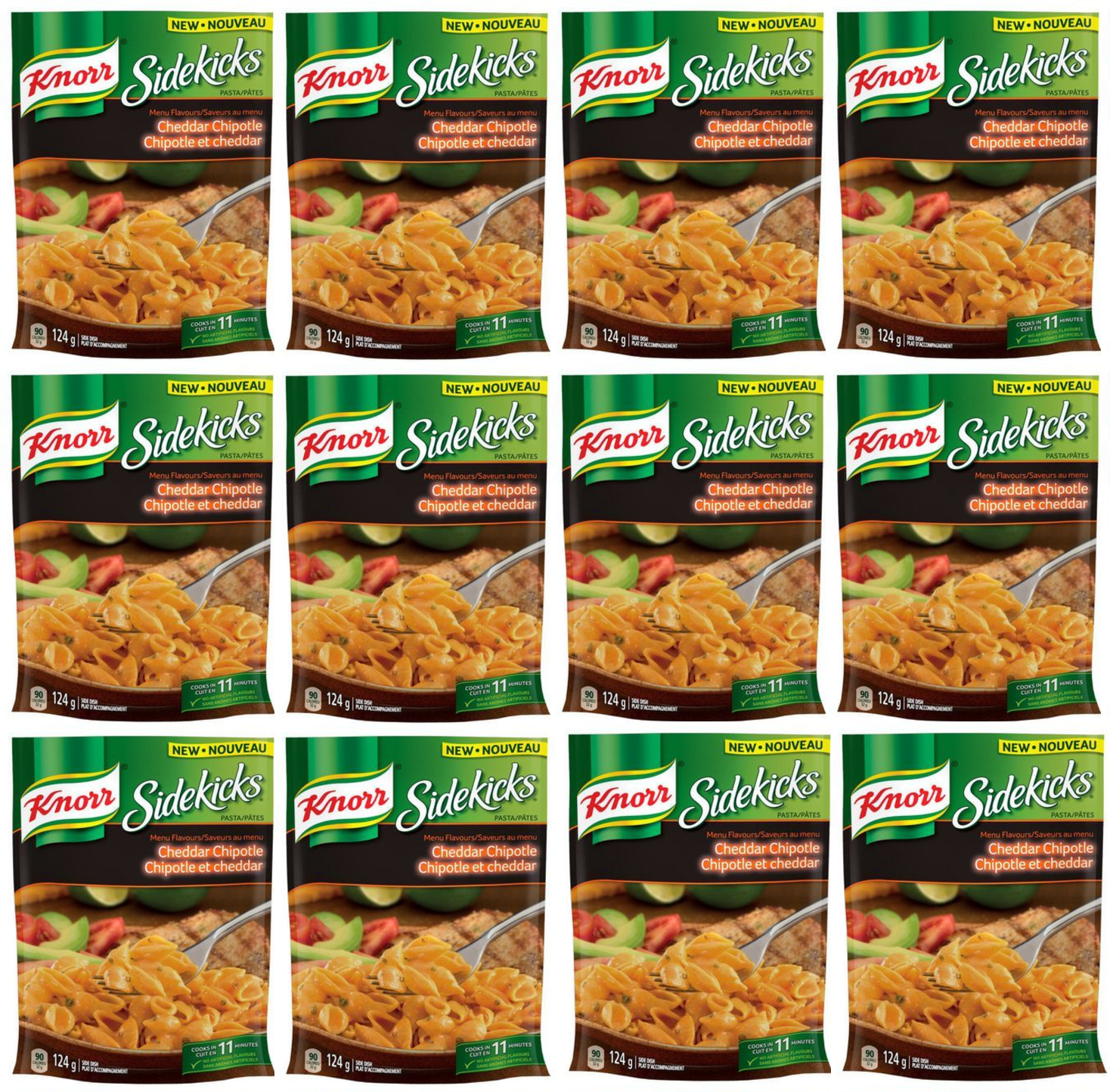 Knorr Sidekicks Cheddar Chipotle Pasta 12 x 124g packages Canadian ...