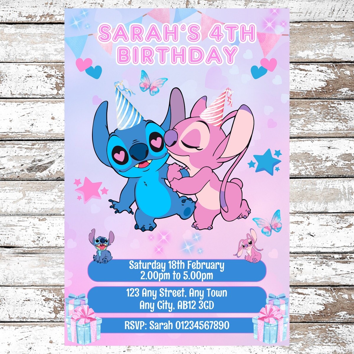 Angel Birthday Invitations For Toddlers Stitch And Angel Girl Birthday
