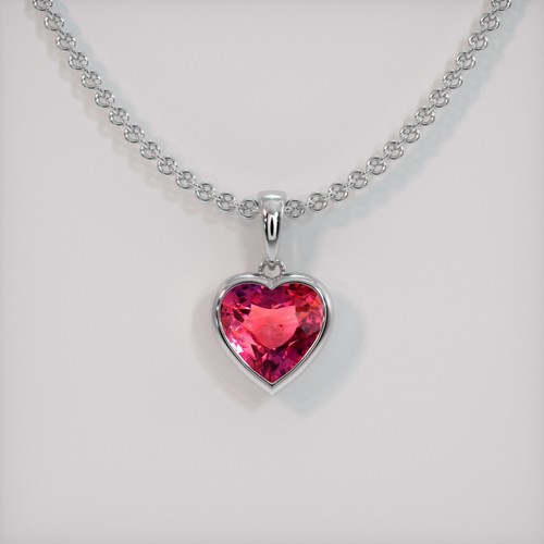 Ceylon (Sri Lanka) Heart Padparadscha Sapphire Platinum 950 Pendant 1 ...