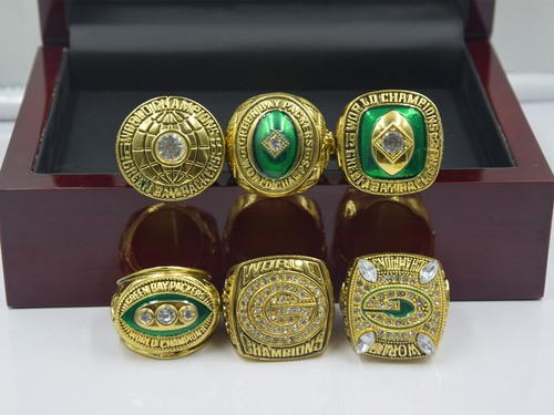 (6 PCs) 1961 1965 1966 1967 1996 2010 Green Bay Packers Ring size 11 ...