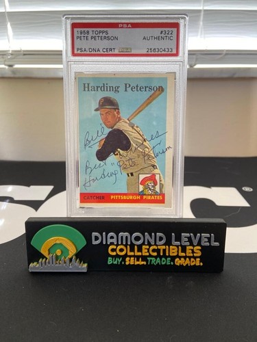 1958 TOPPS HARDING PETERSON #322 PSA DNA AUTHENTIC AUTOGRAPH PITTSBURGH ...