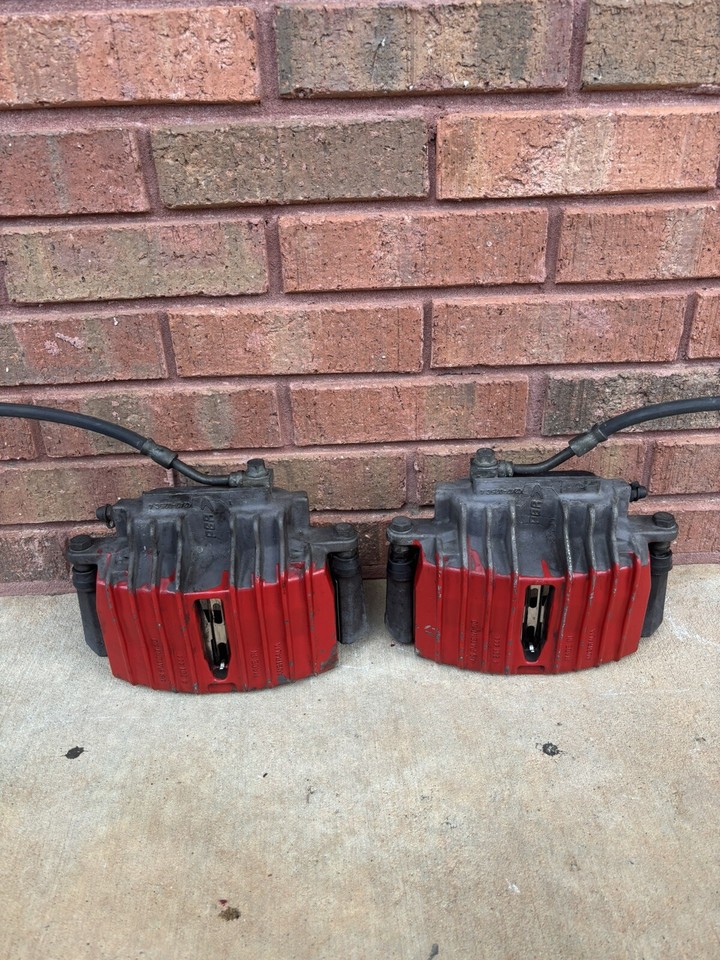 97-04 Corvette C5 Calipers Set Front, Rear Brake Calipers Bracket Red ...