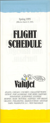 ValuJet Airlines system timetable 3/15/95 [5112] Buy 4+ save 50% | eBay