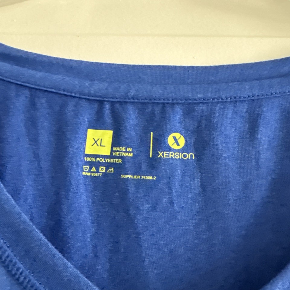Xersion womens XL v-neck short sleeve athletic t-shirt blue | eBay