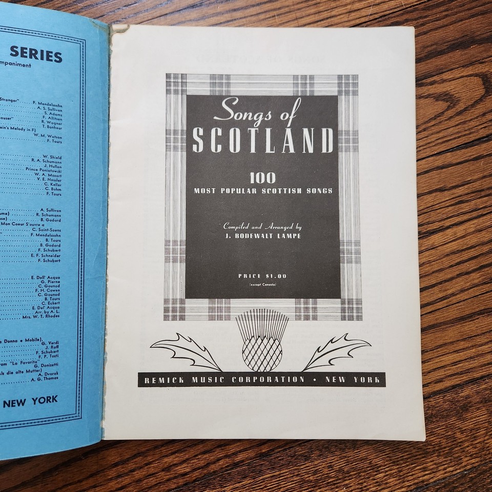 Vintage Songs of Scotland 100 Most Popular Scottish Songs J. Bodewalt ...