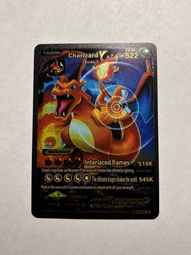 Interlaced Flames Charizard V Level 92 HP522 Black Foil Display Card NM ...