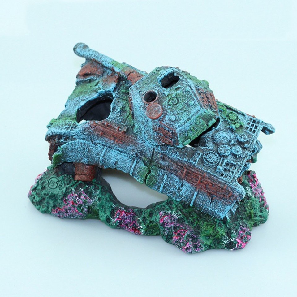 Wrecked Boat Aquarium Decoration Fish Tank Landscape Artificial Sunken ...