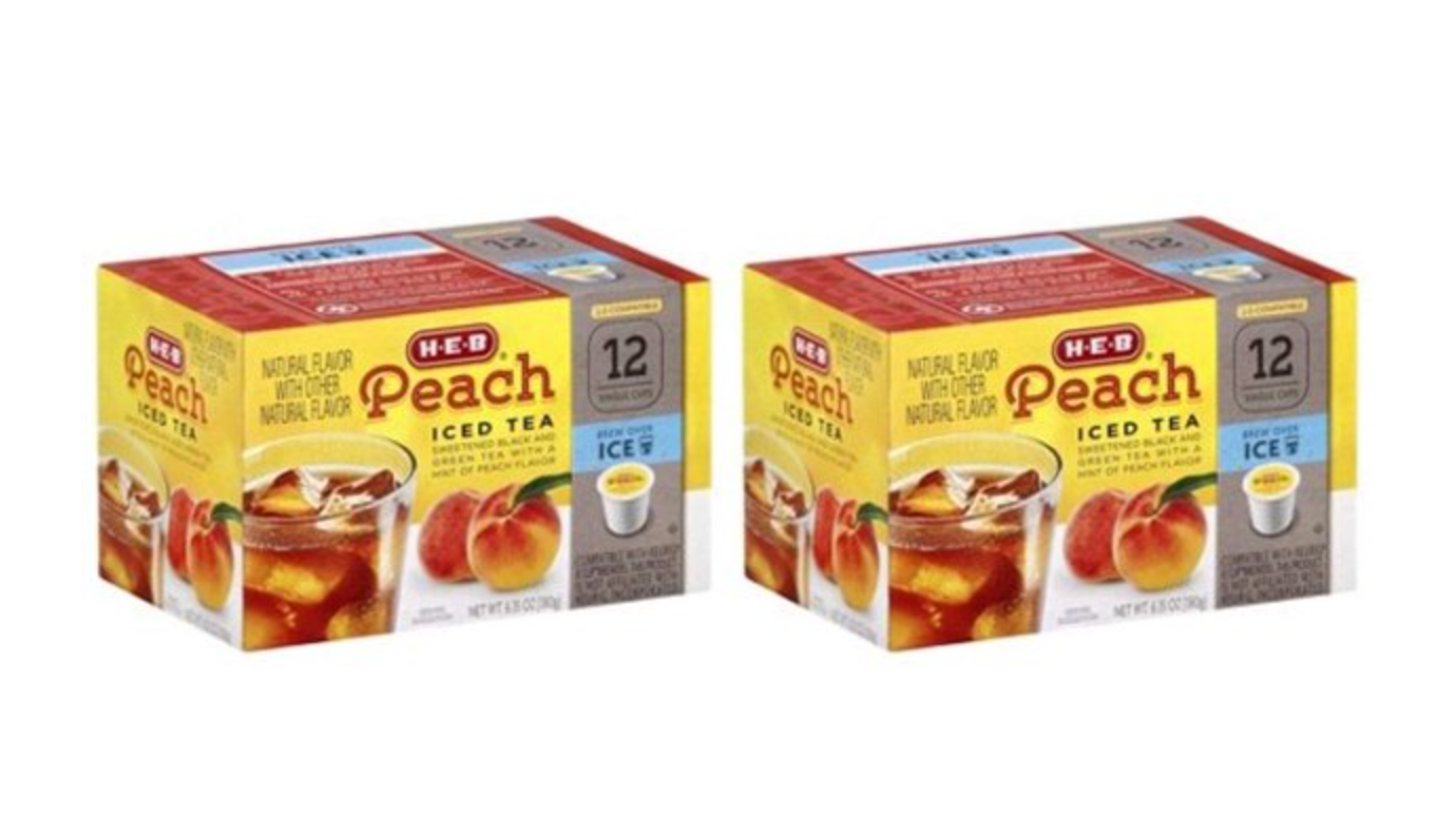HEB Peach Iced Tea 2x Pack of 12 Single Cups Compatible with Keurig K ...
