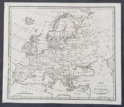 1790 John Samuel Neele Original Antique Map of Europe, Extended Poland ...