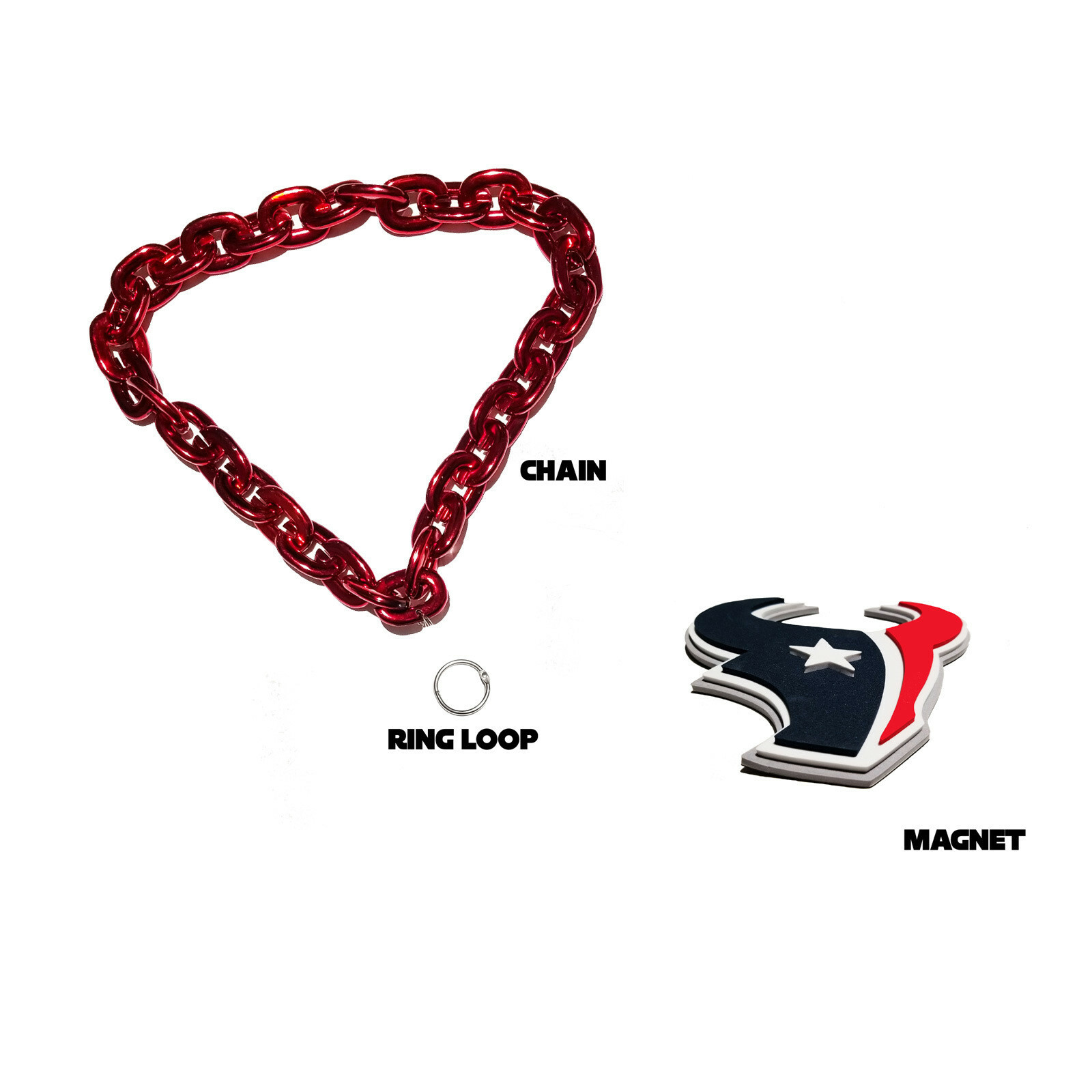 New NFL Houston Texans PINK Big Chain Necklace Foam | eBay