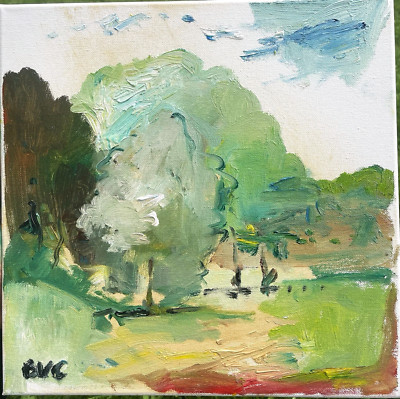 Impressionism Landscape Oil Painting On 12x12 Square Canvas Original ...