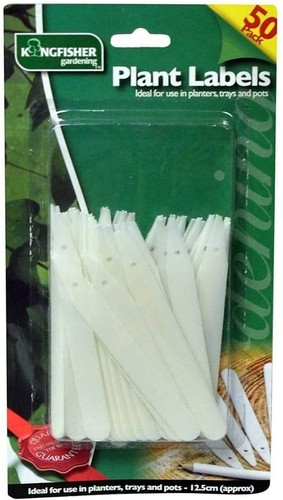 White Plastic Plant Labels Sticks 5" Pack of 50 Seed Tray Markers with ...