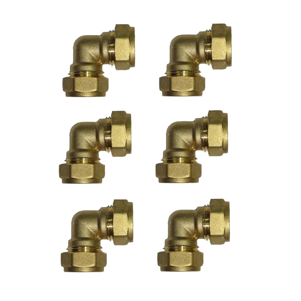 15mm Compression Elbows (90 Degree Bend) Brass Plumbing Fittings For ...