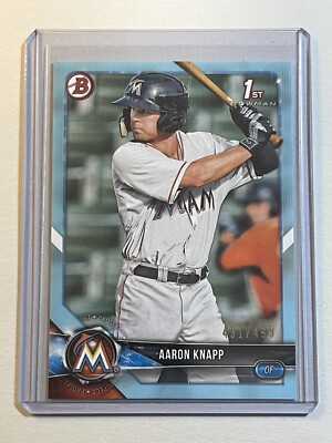 Aaron Knapp 2018 Bowman Prospect Sky Blue /499 BP5 Marlins 1st Prospect ...